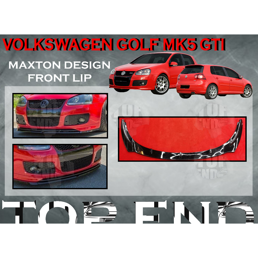 VOLKSWAGEN GOLF MK5 GTI MAXTON DESIGN FRONT LIP BUMPER SKIRT LIP GOLF ...