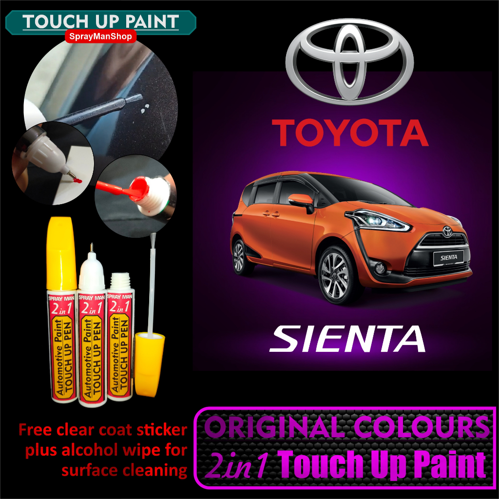 Toyota Sienta Touch Up Pen Original Factory Colour 2in1 (17ml) Pen And ...