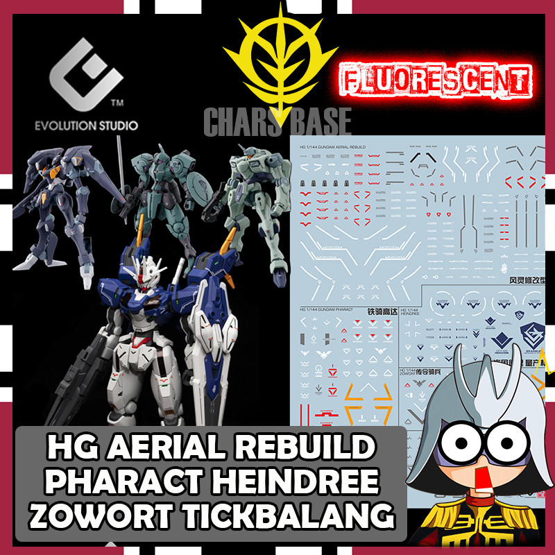 EVO DECAL HG AERIAL REBUILD PHARACT HEINDREE ZOWORT DECAL FLUORESCENT ...