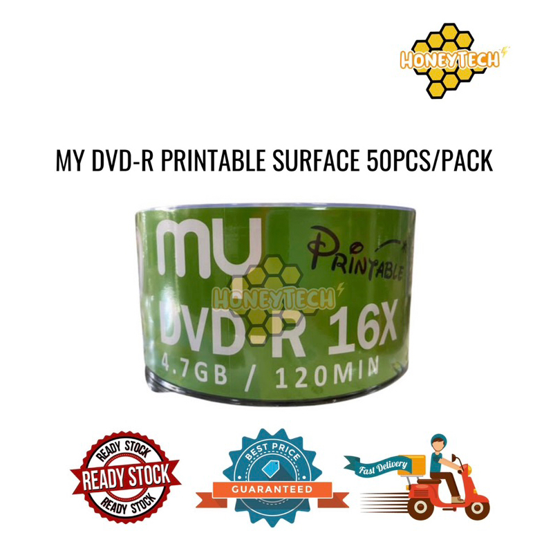 [ GOOD QUALITY ] MY DVD-R WITH PRINTABLE SURFACE 4.7GB/120MIN/16X DISC ...