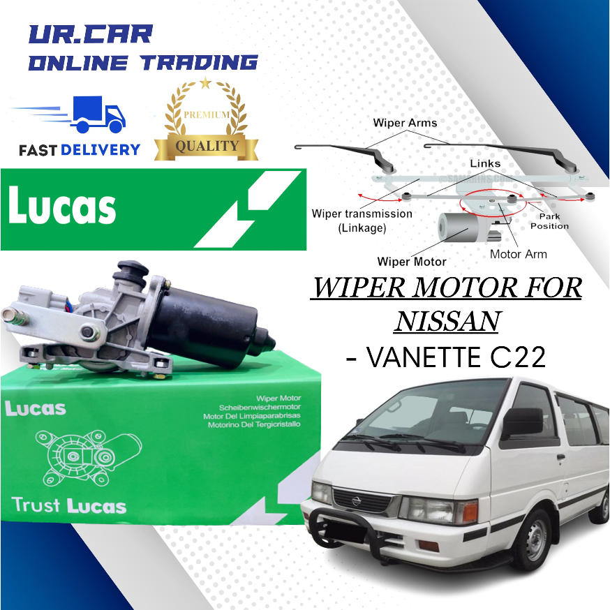 LUCAS WIPER MOTOR NISSAN VANETTE C22 100% ORIGINAL PREMIUM PRODUCT FROM ...