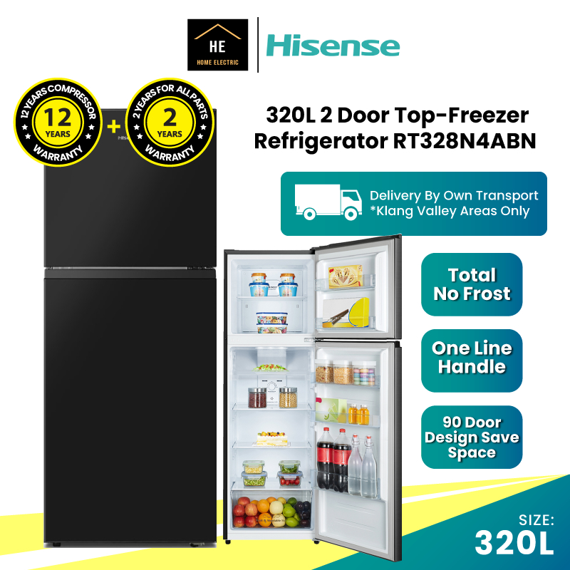 HISENSE 320L 2 Door Refrigerator Inverter Fridge Peti Sejuk Peti Ais 冰橱 ...