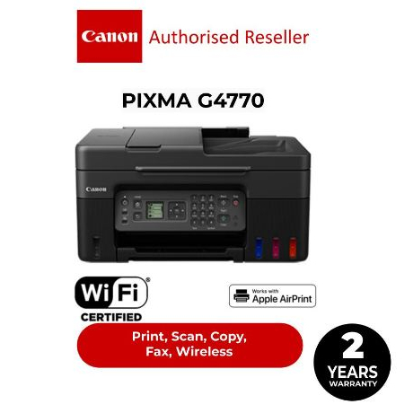 Canon PIXMA G4770 4-in-1 Wireless Refillable Ink Tank Printer(Print ...