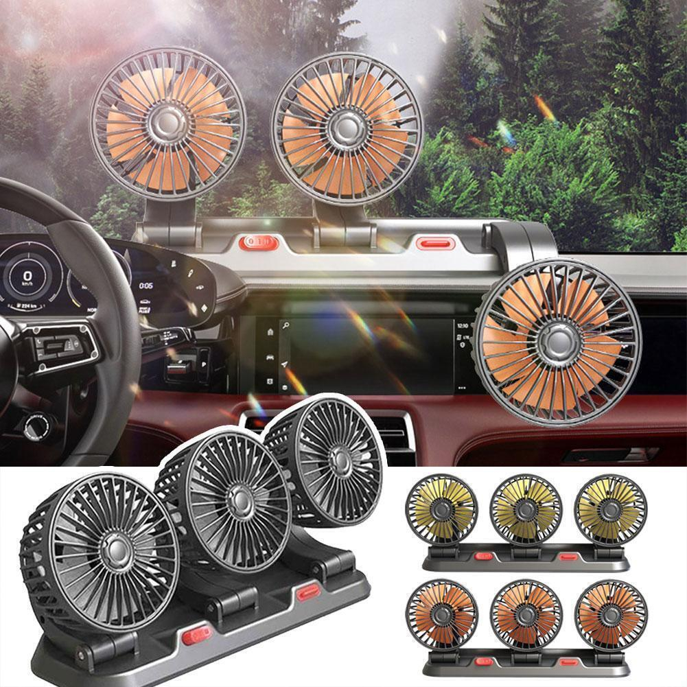 5/12/24V Auto Cooler Dual Head Mini Electric Car Fan SUV G3C5 Truck RV ...