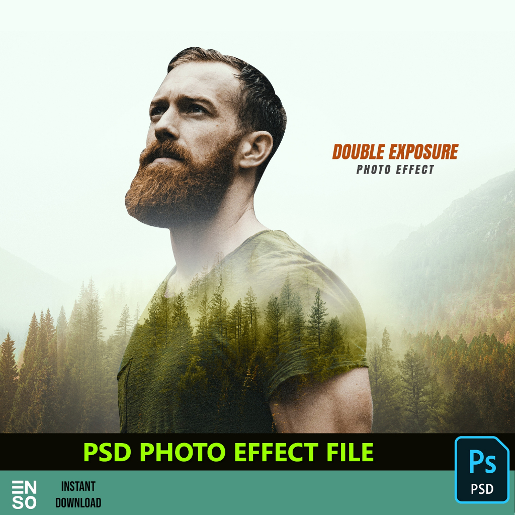PSD Photo Effect Editable PSD File | Double Exposure Photo Effect ...