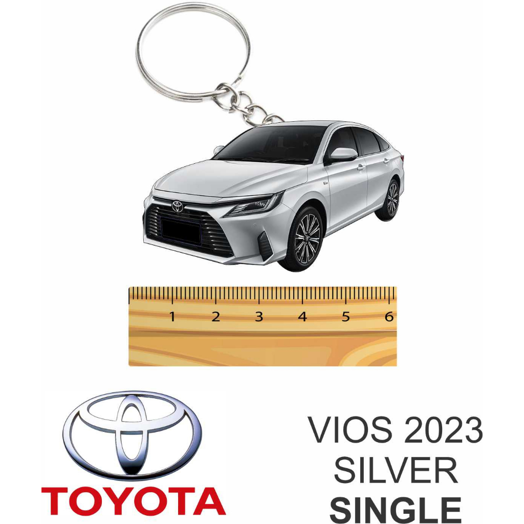 toyota vios silver 2023 new keychain 2d vios baru vios silver keychain ...
