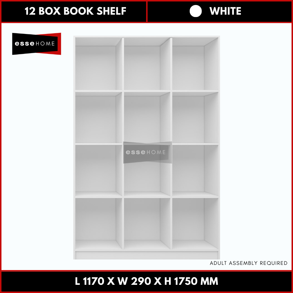 [175CM Tinggi] EsseHome 12 Box Book Shelf Book Rack Rak Buku Divider ...