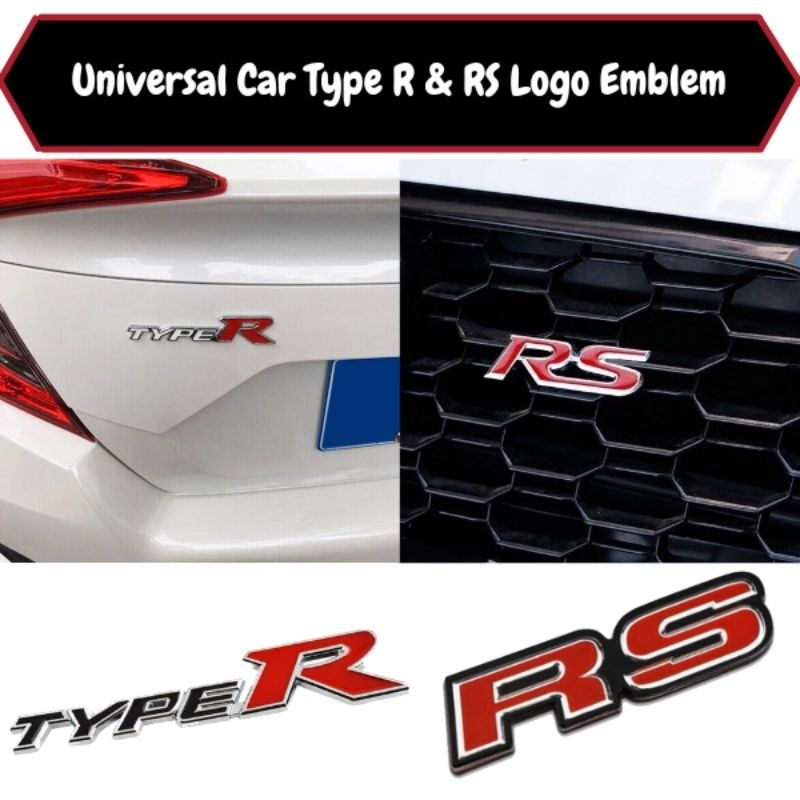 Universal Car Type R & RS Emblem Logo | Shopee Malaysia
