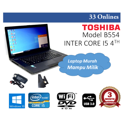Laptop Murah - Refurbished Toshiba Core i5 4TH GEN /8GB RAM / 256GB SSD ...