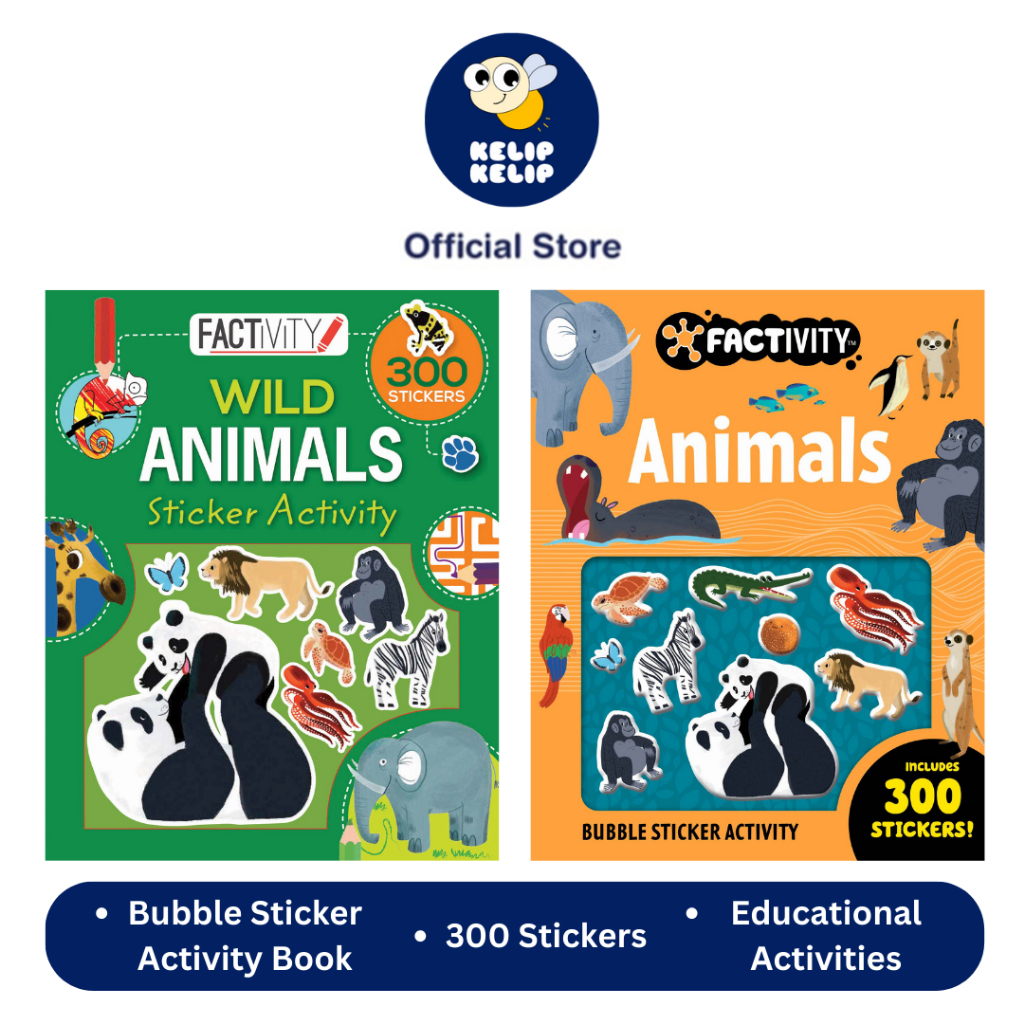Factivity Wild Animals Stickers Book & Activity For Kids to Learn About ...