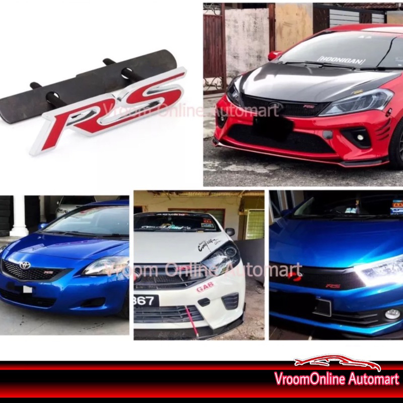 RS Metal Steel Front Grille Logo Emblem for Bezza Myvi Perodua Proton ...