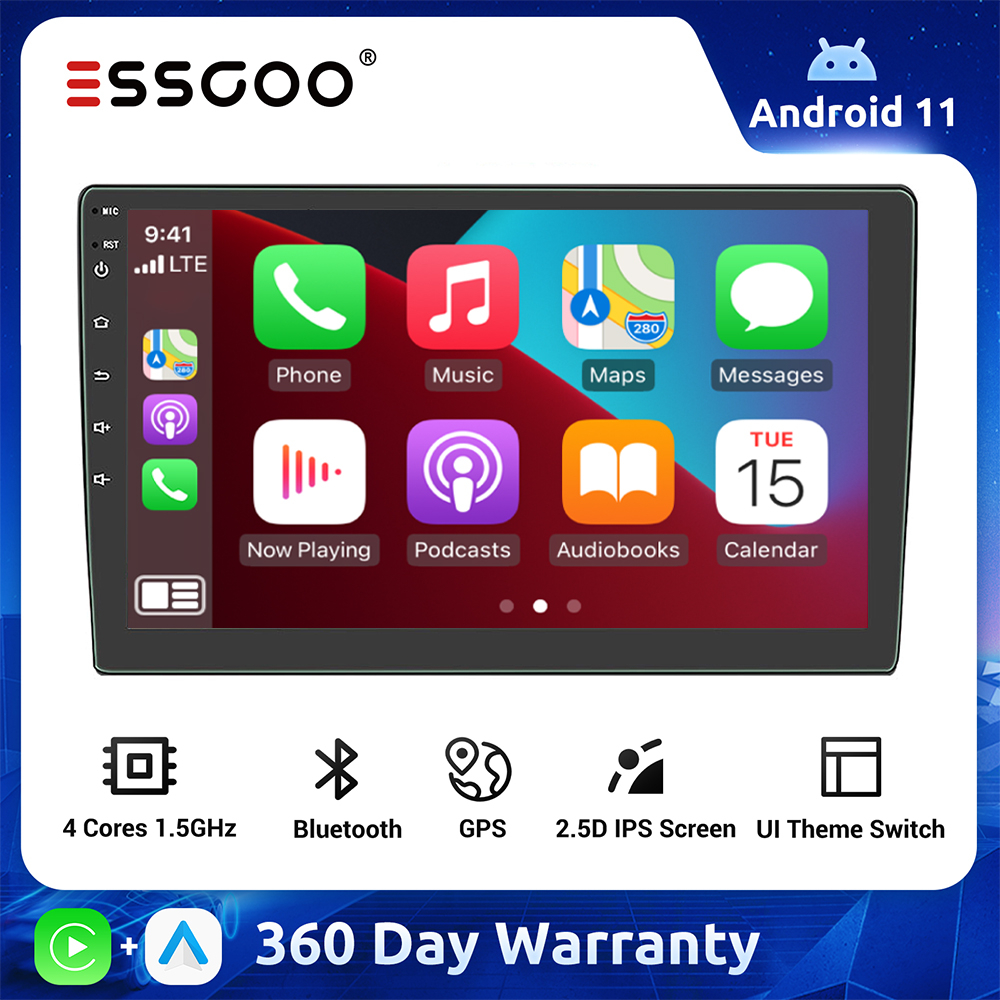 ESSGOO Car Radio Android Player 9inch Double 2 Din Bluetooth Multimedia MP5 Player GPS WIFI ...
