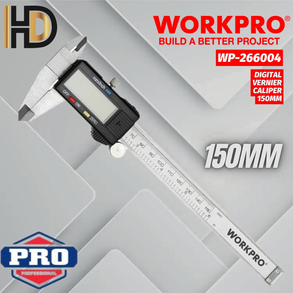WORKPRO Digital Vernier Caliper 150MM 6" / Stainless Steel Digital Caliper / WP266004 | Shopee ...