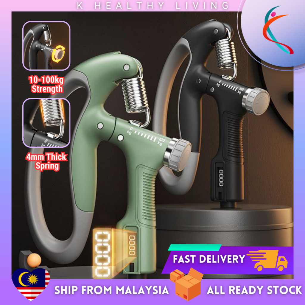 【READY STOCK】100kg Adjustable Electronic Counter Hand Grip Wrist Grip ...