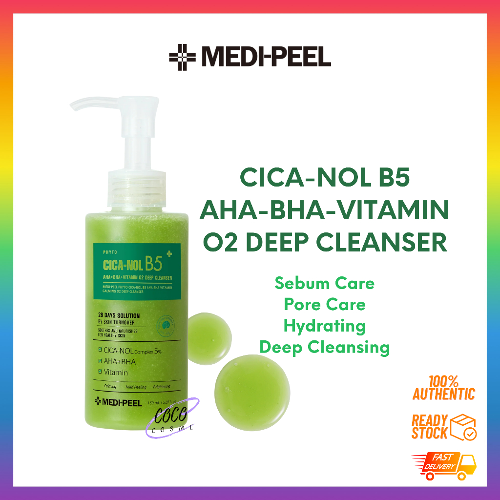 MEDI-PEEL (MEDIPEEL) Phyto Cica-Nol B5 AHA BHA Vitamin Calming O2 Deep Cleanser 150ml | Shopee ...