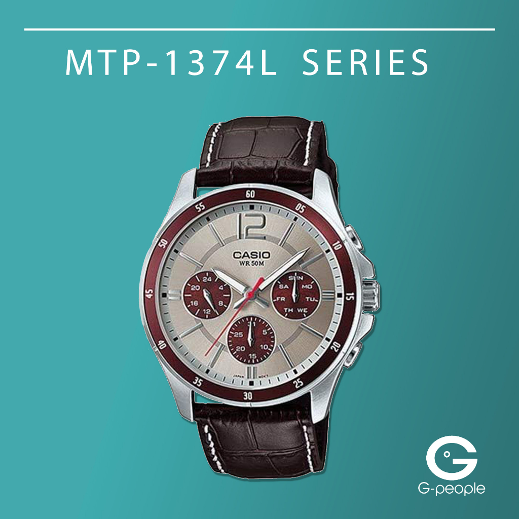 CASIO MTP-1374L-7A1V / MTP-1374L-7A1 / MTP-1374L MULTI-HAND WATCH 100% ...
