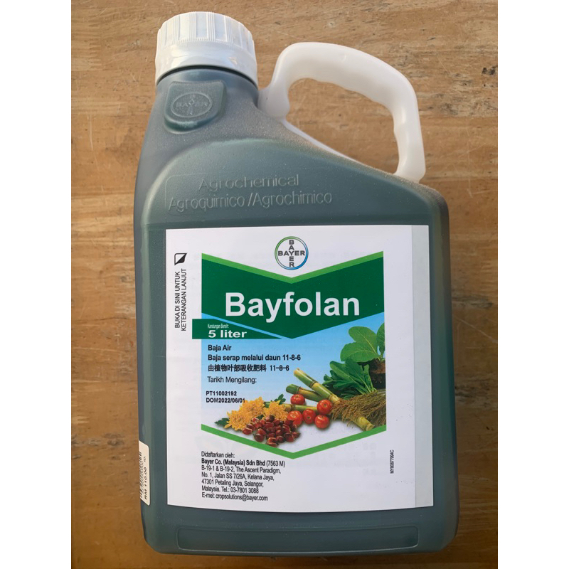 BAYER BAYFOLAN 5L NPK 11-8-6+TE BAJA AIR DAUN/FOLIAR/叶面肥 | Shopee Malaysia