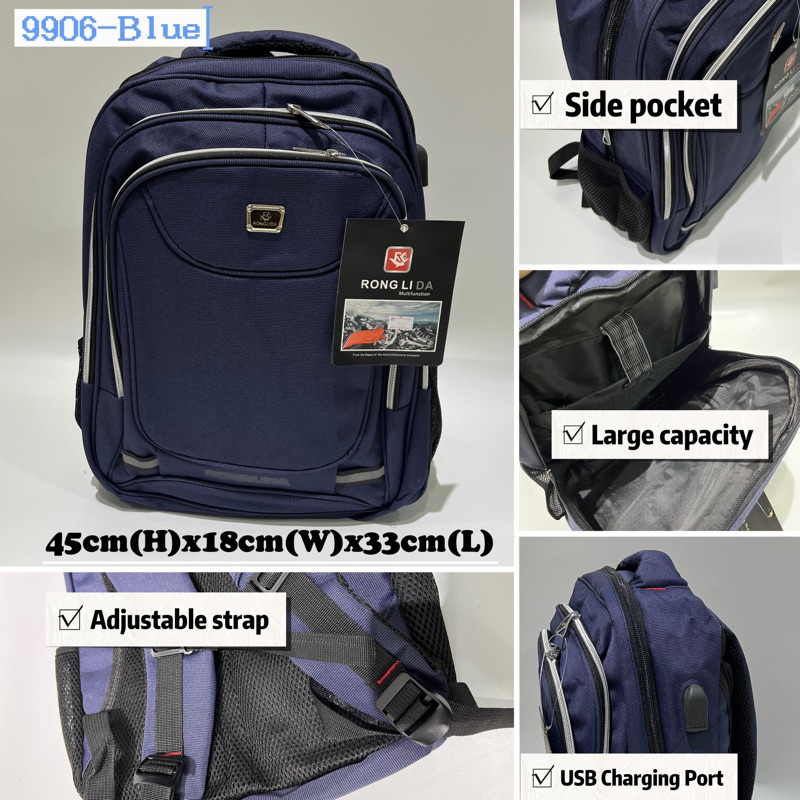 🔥READY STOCK🔥 USB Charge Laptop Backpack Big Capacity Multi Compartment ...