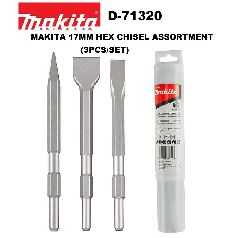 MAKITA 17MM HEX CHISEL ASSORTMENT (3PCS/SET) D-71320 | Shopee Malaysia