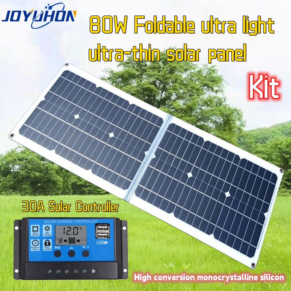 JOYUHON 80W 12V Solar Panel power station High conversion single ...