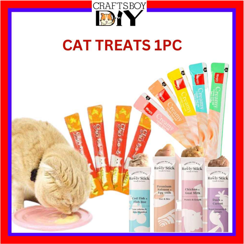 Wanpy Creamy Cat Treats Amelisa Pet & Co. Rawly Stick Pet Puree Cat ...