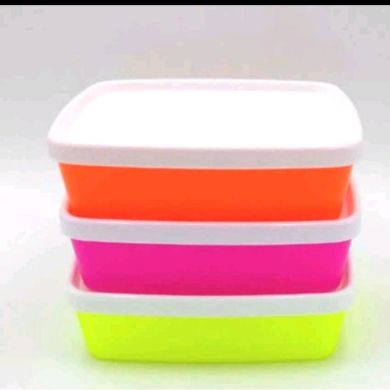Tupperware Neon Square Round 250ml (3pcs) | Shopee Malaysia
