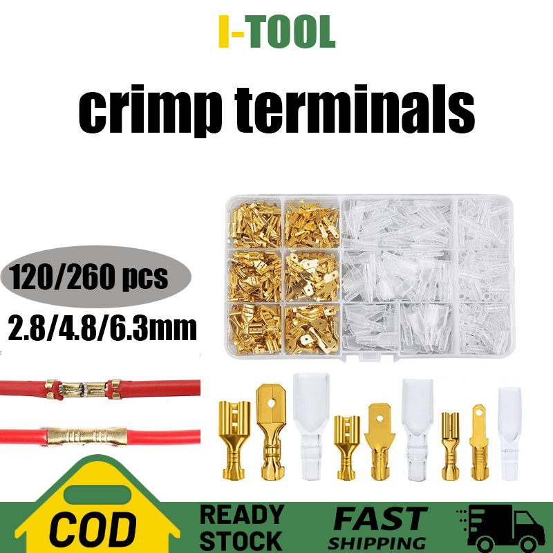 Crimp Terminals Insulated Male and Female Wire Connector Electrical ...