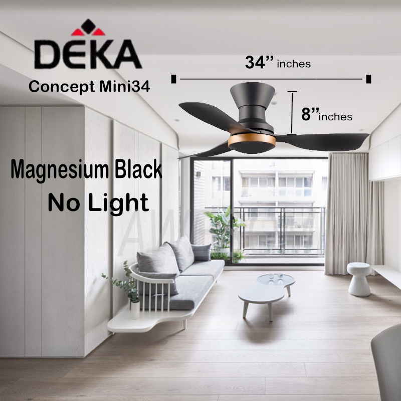 Deka Concept Mini 22” 34” 42” DC motor kitchen Mini Ceiling fan / Kipas ...