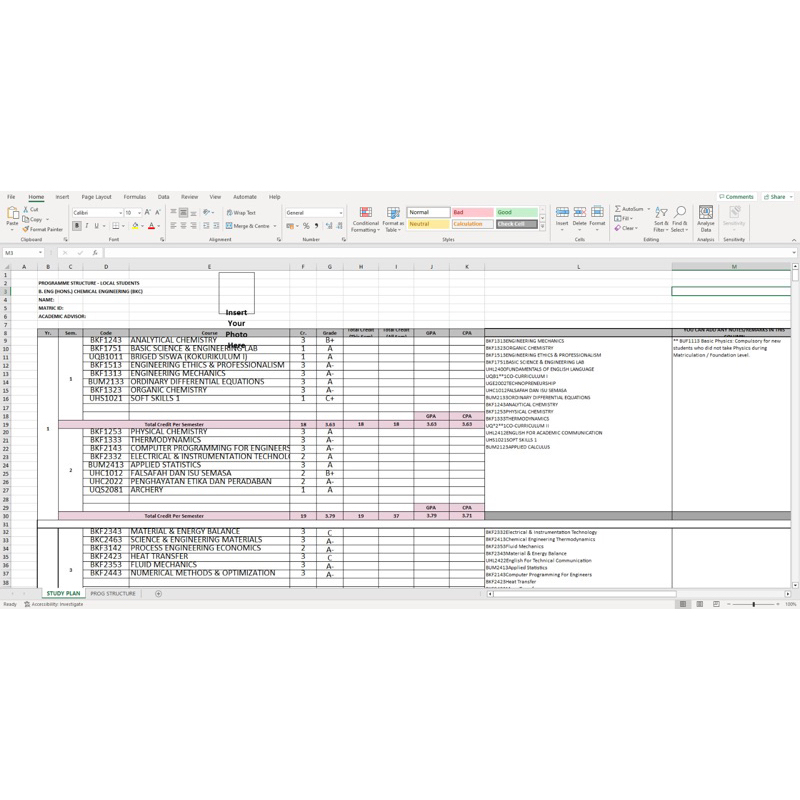 Study Planner (Excel File) | Shopee Malaysia