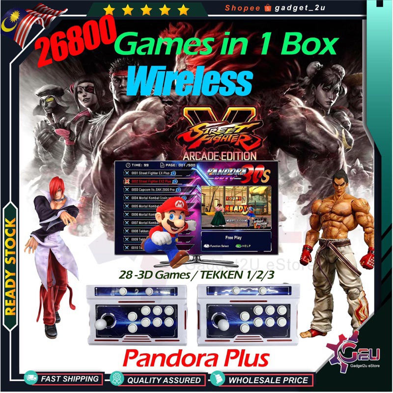 10000 Games in1 Pandora Box for 18s Pro Wifi,Plus-20000 Twin-26800 Arcade Video Game Console ...
