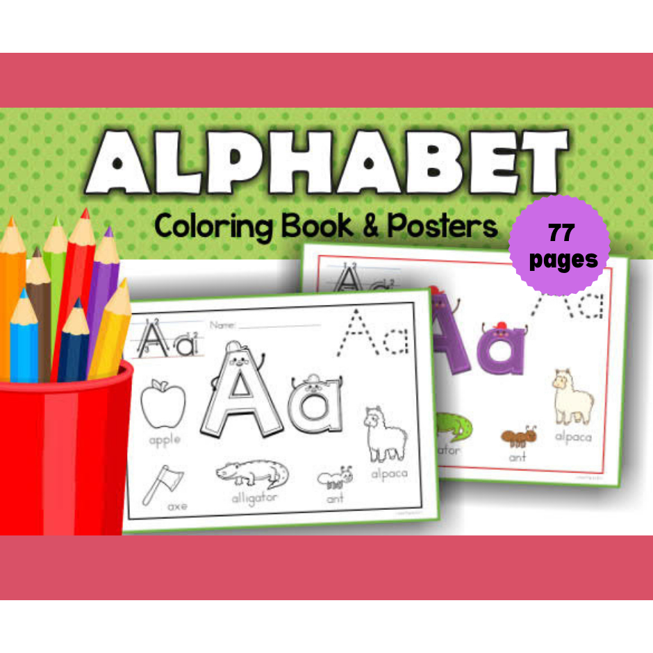 A284 - [PDF] Alphabet Coloring Book and Posters 77 pages - preschool ...