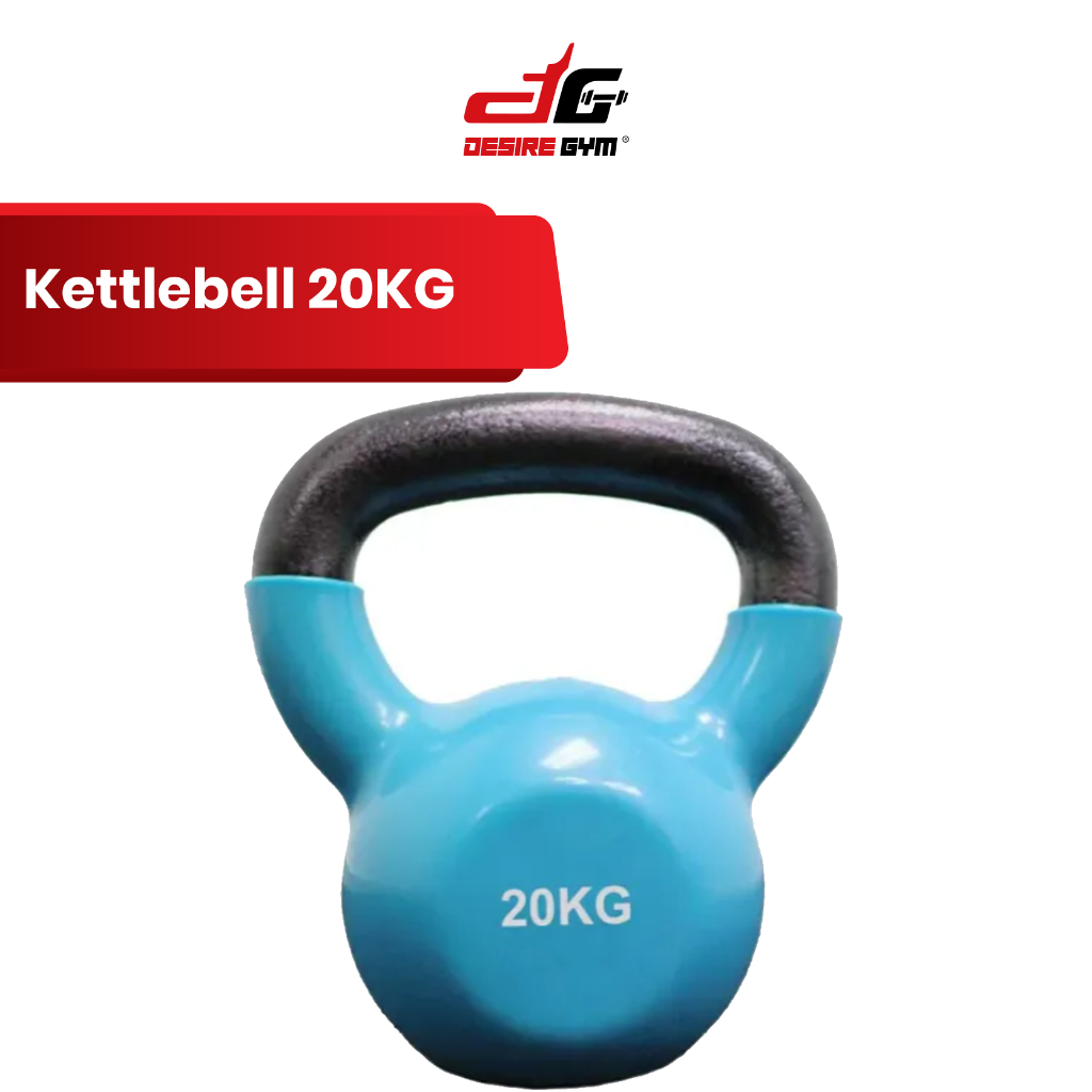 Desire Gym 20kg Cast Iron Vinyl Coated Kettlebell Dumbbell Weight ...