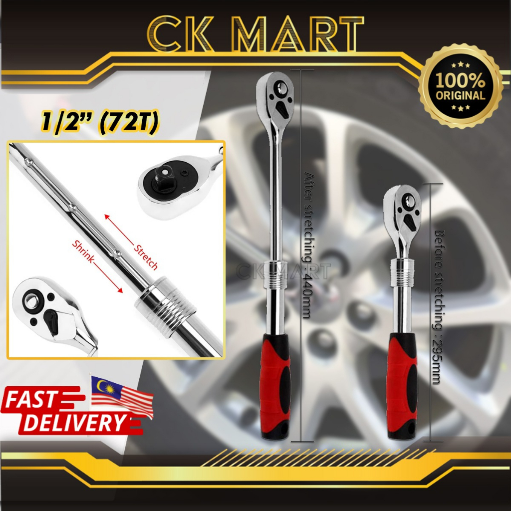 1/2" High Torque Automatic 2 Way Ratchet/ CR-V Adjustable Telescopic ...