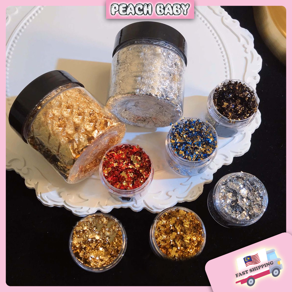 Gold Foil Flakes Embellish Epoxy Resin Slime DIY Material Casing ...