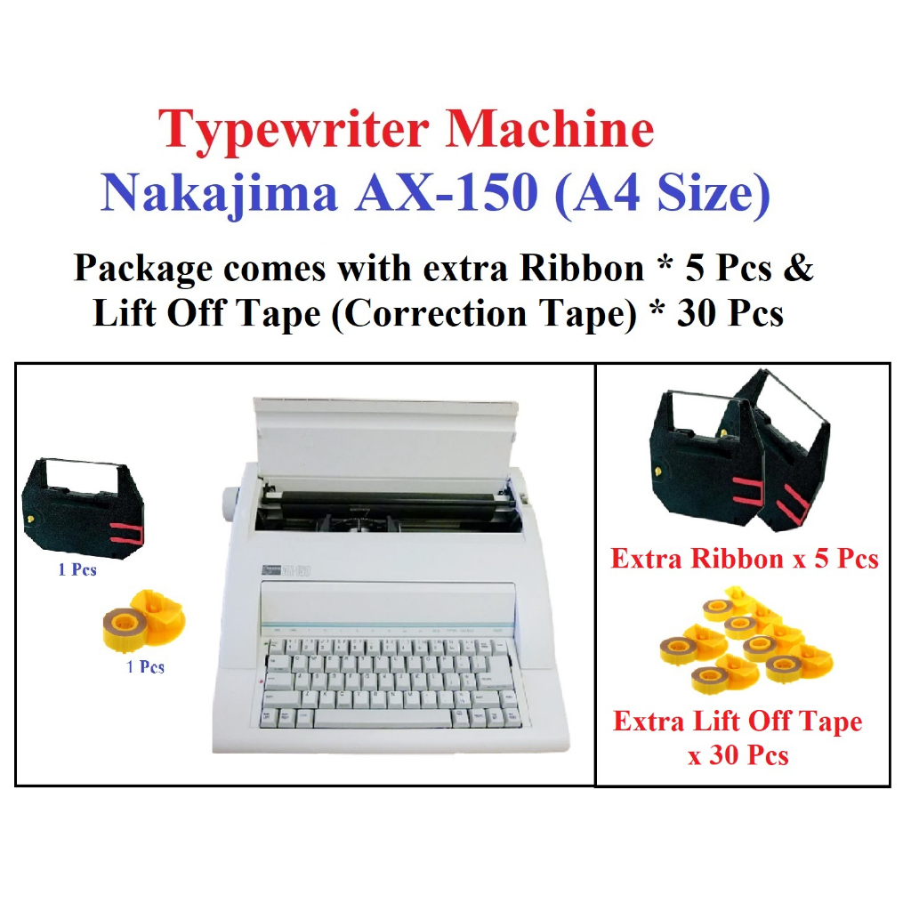 Nakajima Electronic Typewriter Model: AX-150 (A4 size) Package Set ...