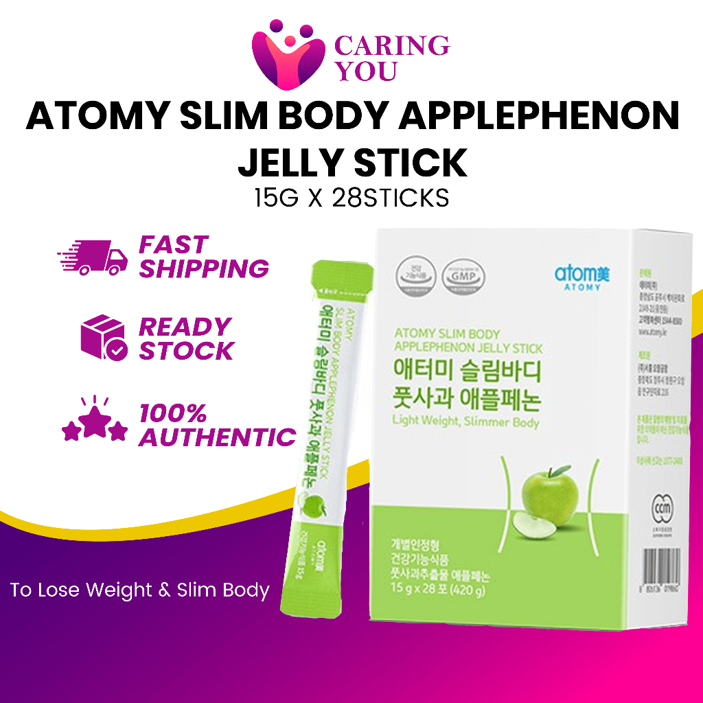 Atomy Slim Body Applephenon Jelly Stick 艾多美青苹果多酚纤体果冻 (15g X 28 Sticks ...