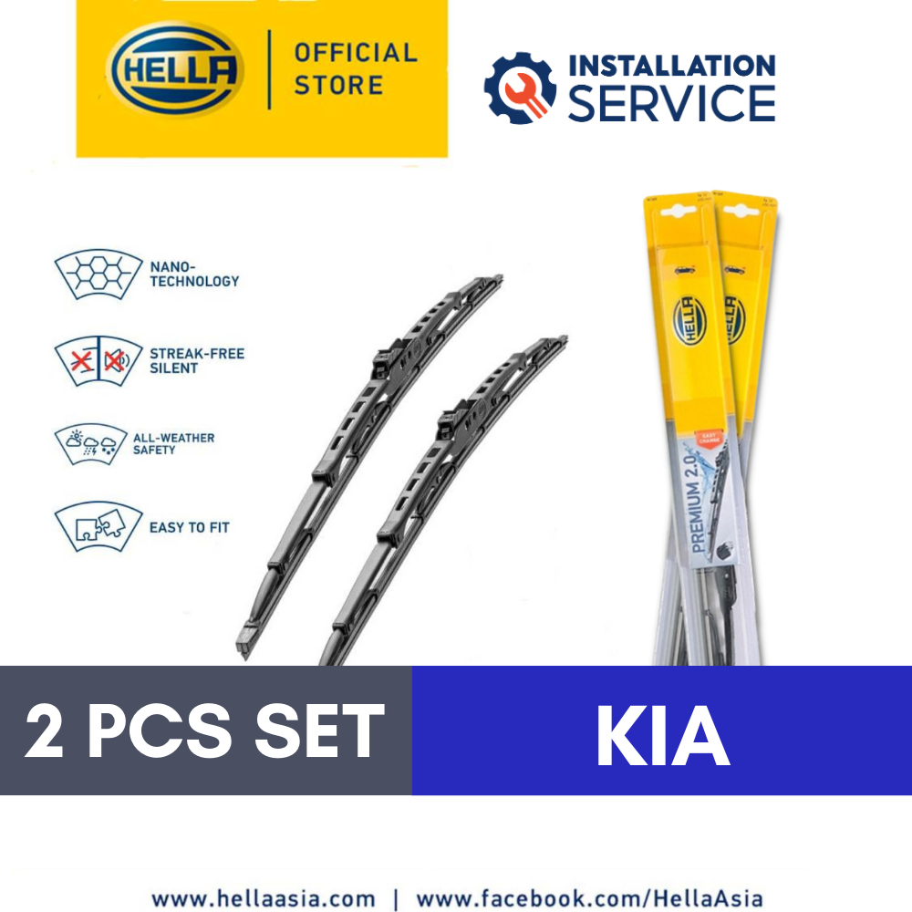 HELLA Premium 2.0 Wiper Set for Kia Cerato, Rio, Forte, Pregio, Carens ...
