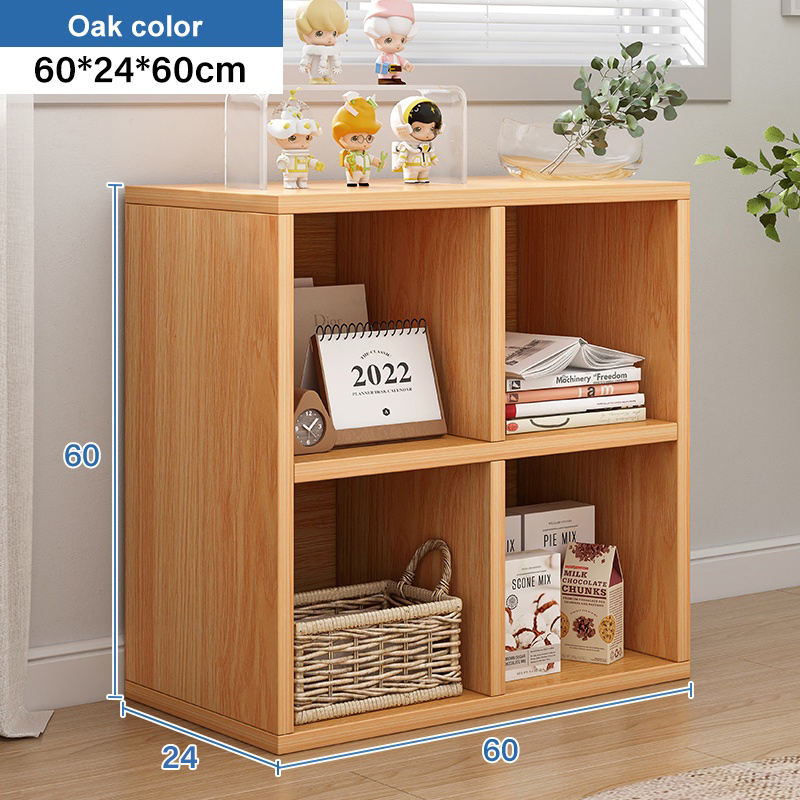 Multipurpose Grid Rack DIY Bookshelf Wooden Book Storage Bookcase ...