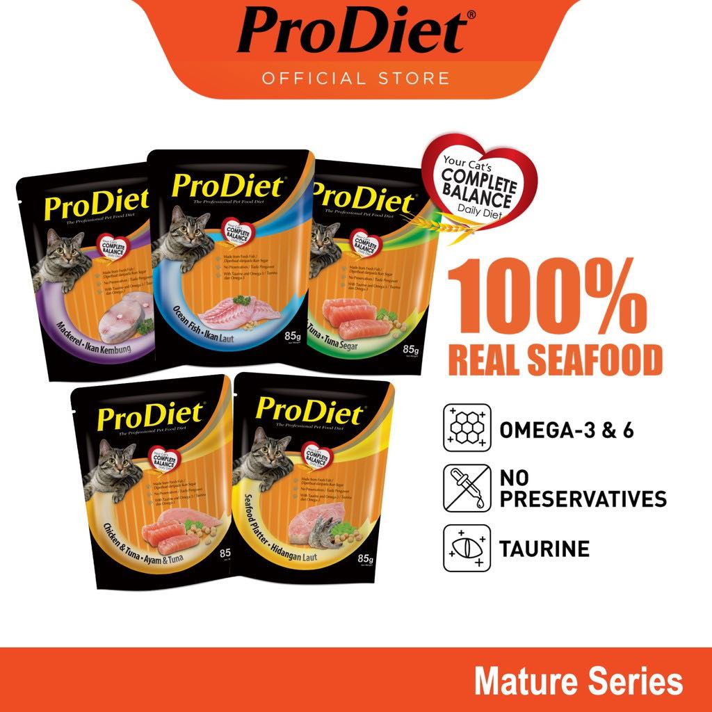 ProDiet Wet Cat Food - Ocean Fish/Tuna/Mackerel/Seafood Platter/Salmon ...