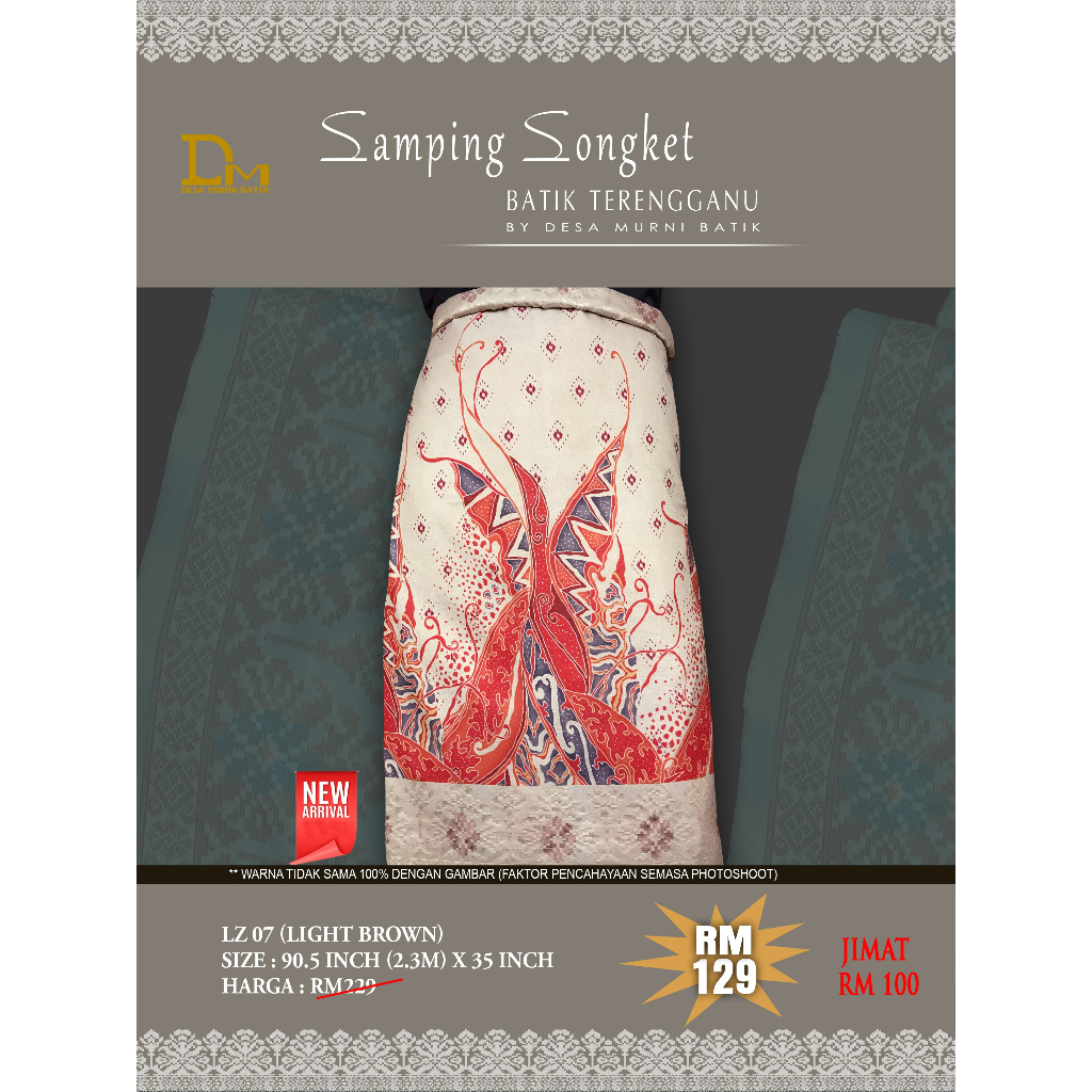 SAMPING SONGKET BATIK TERENGGANU EXCLUSIVE by DESA MURNI BATIK- COTTON ...