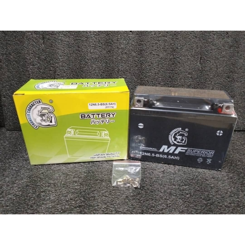 BATTERY STRONGER 12N6.5-BS YB6.5L-BS FOR MODENAS KRISS MR2 / DEMAK DTM ...