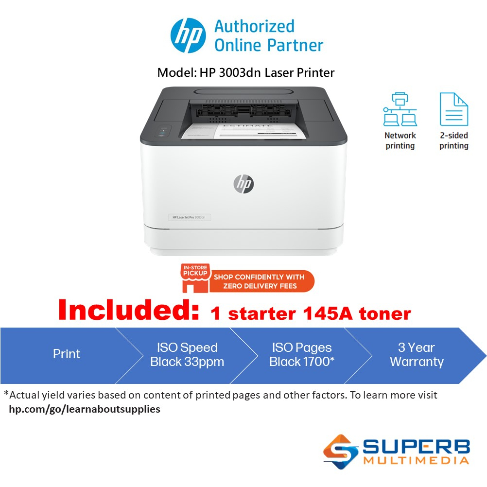 Hp 3003DN (3G653A) LaserJet Pro Printer (Replace M203DN) | Shopee Malaysia