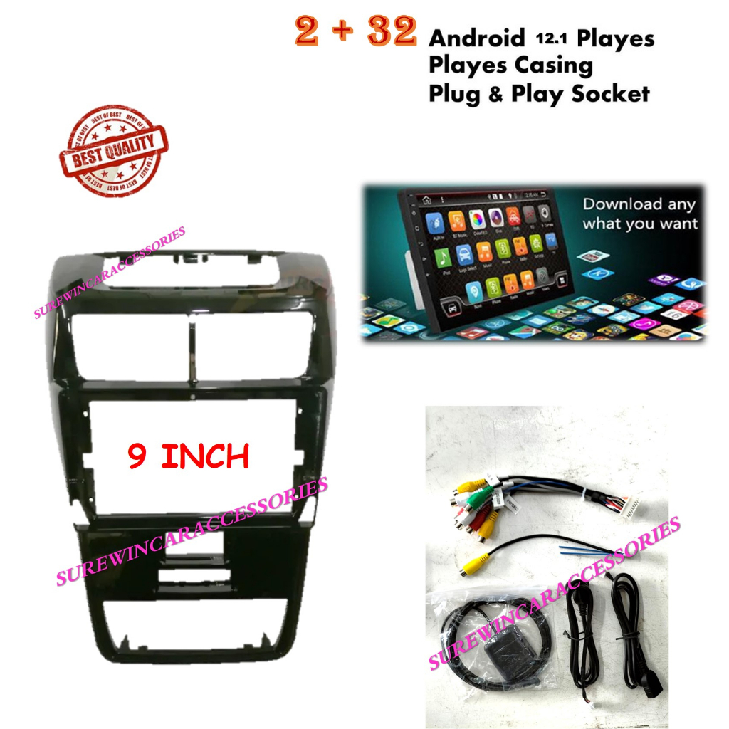 TOYOTA AVANZA 2019 - 2021 ANDROID PLAYER 9” INCH PLUG N PLAY WITH OEM ...