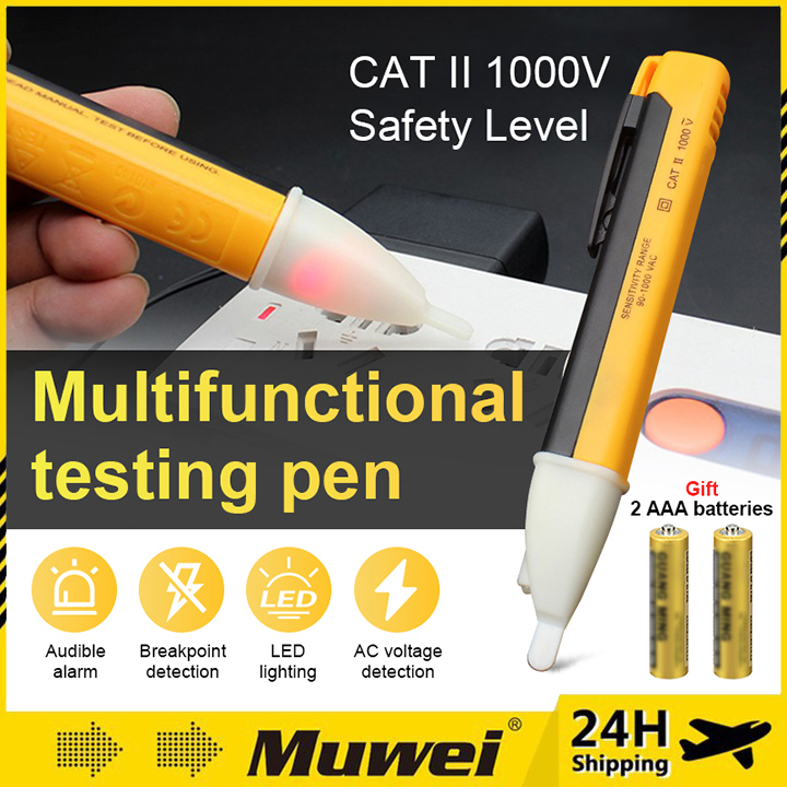 Electric Test Pen Stick Voltage Current Detector Api Tester Led Light ...