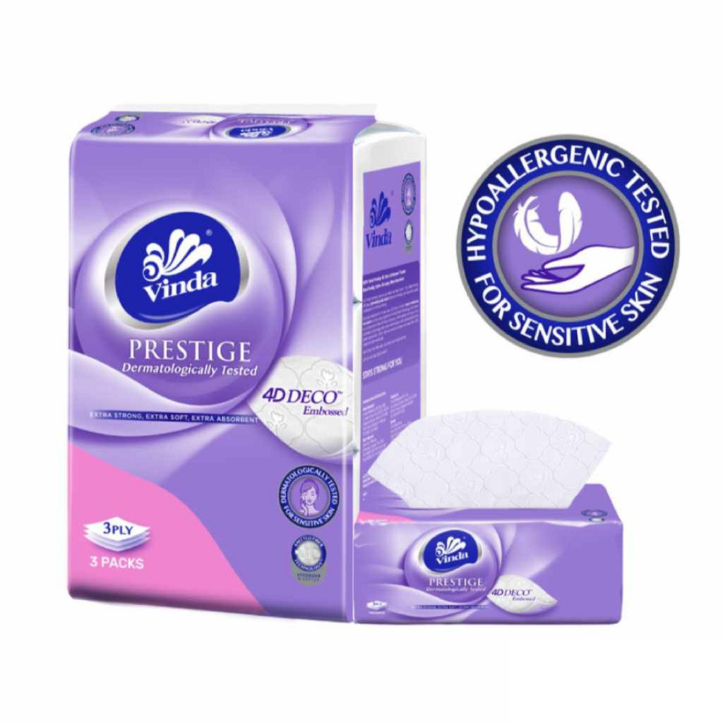 Vinda Prestige 4D Deco Embossed Soft Pack 3ply (110's x 3packs ...