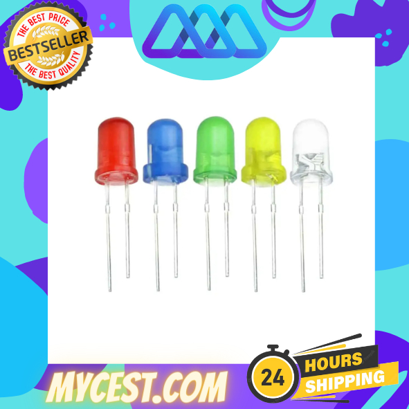 5MM Round Head LED RED / WHITE / YELLOW / GREEN / BLUE | Shopee Malaysia