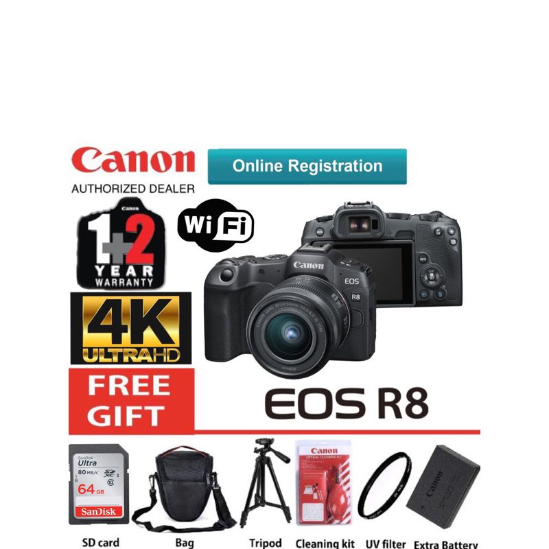 (CANON MALAYSIA SET)Canon EOS R8 24-50mm IS STM ORIGINAL (3 YEARS ...