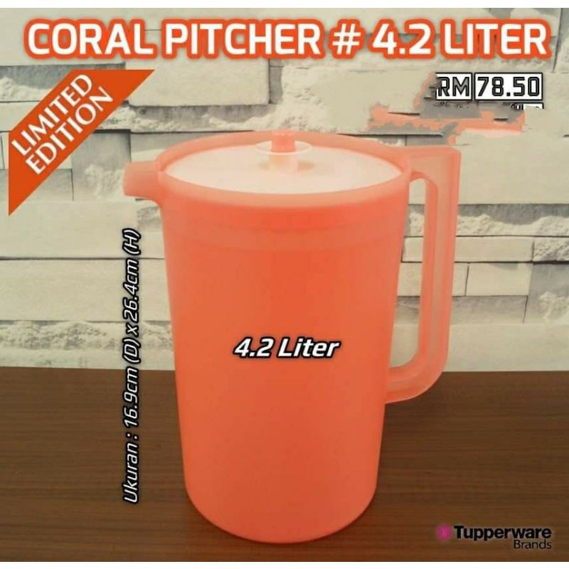 Giant Pitcher Tupperware 4.2 L (orange ) | Shopee Malaysia
