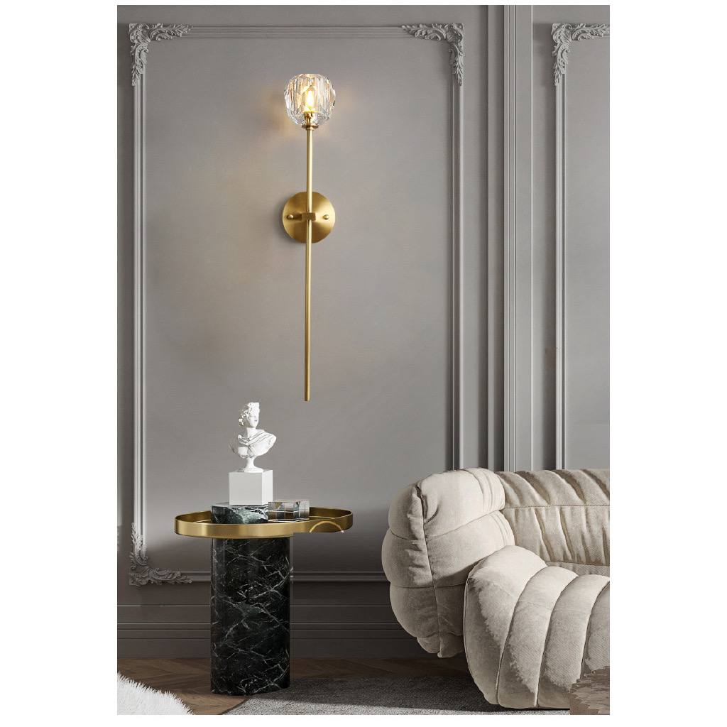Crystal wall lamp, Nordic post-modern wall lamp in the living room ...