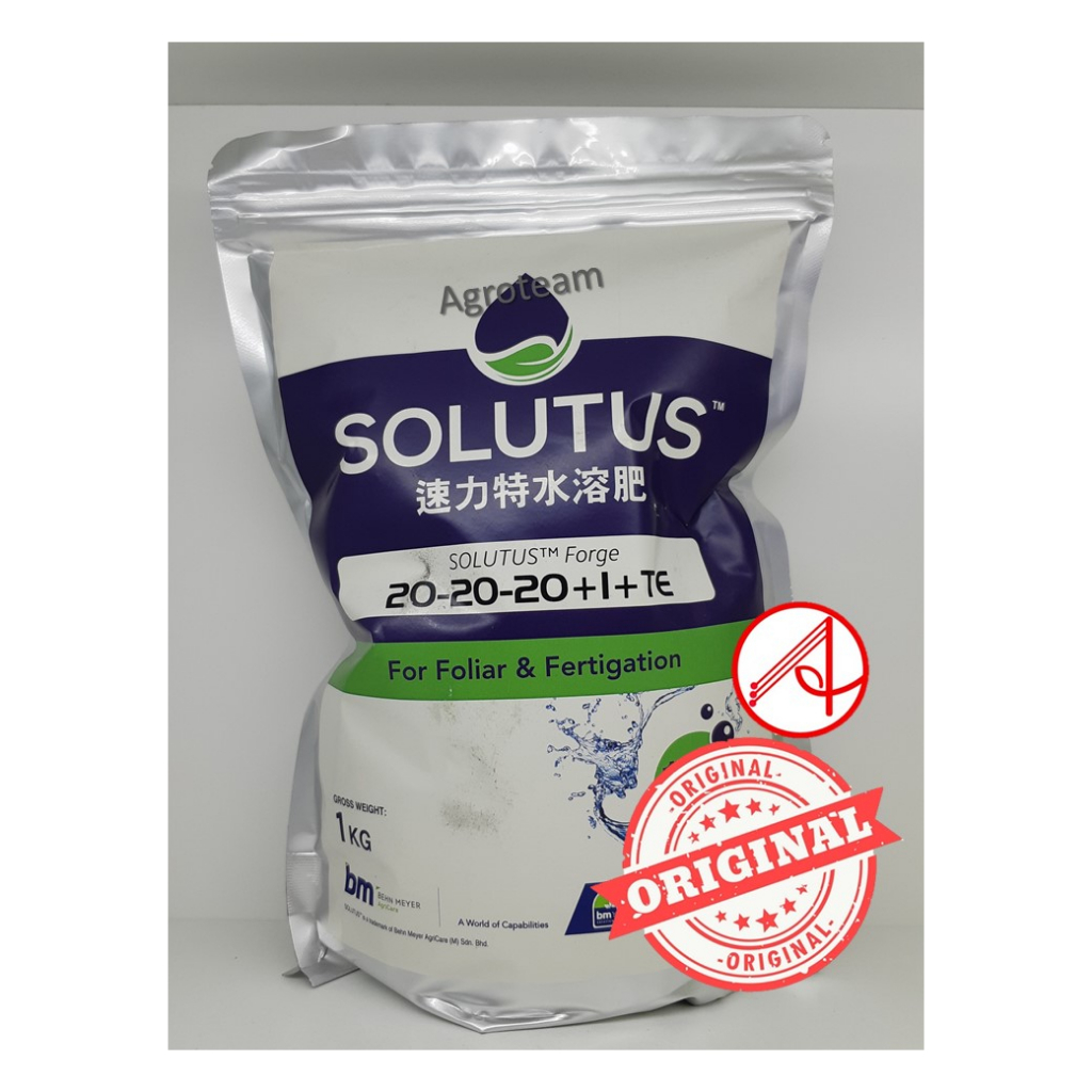 SOLUTUS 20-20-20 + 1+TE(FOLIAR & FERTIGATION SOLUBLE FERTILIZER 1KG) | Shopee Malaysia